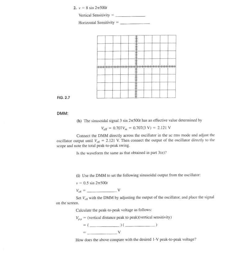 Sinusoidal Waveforms-Magnitude In this part of the | Chegg.com