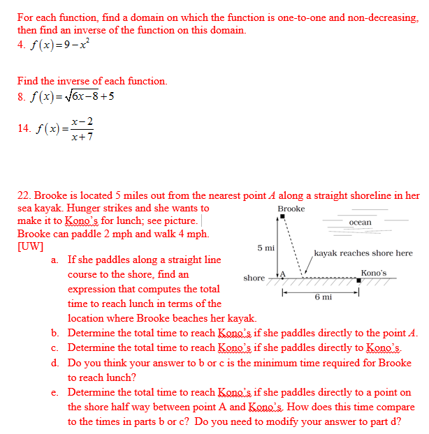 Solved For each function, find a domain on which the | Chegg.com