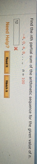 Solved Find the nth partial sum of the arithmetic sequence | Chegg.com
