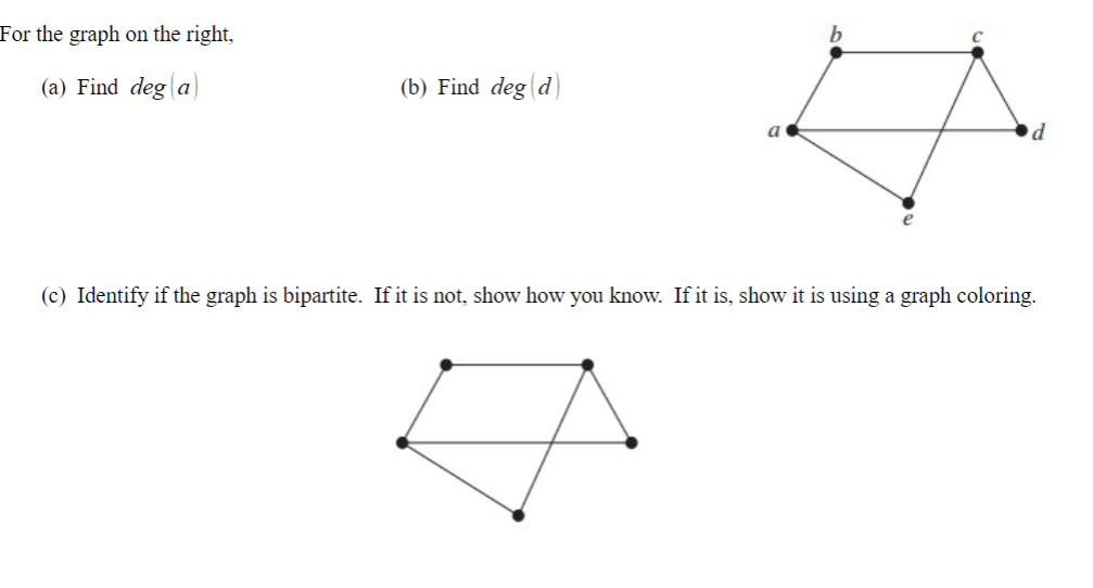 Solved (c) Identify if the graph is bipartite. If it is not, | Chegg.com