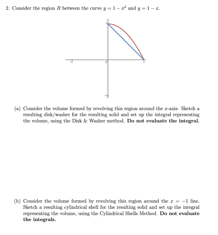 1. ﻿Set up an integral for and compute the volume of | Chegg.com
