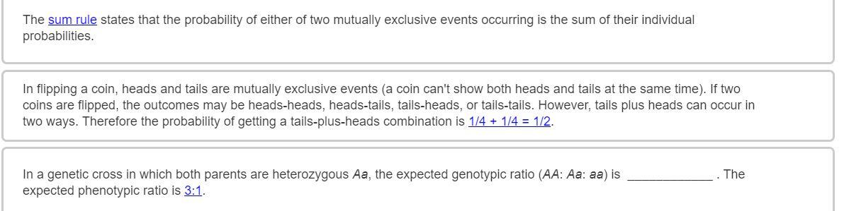 Solved 1/8 1/6 two possible outcomes: heads or tails sum | Chegg.com