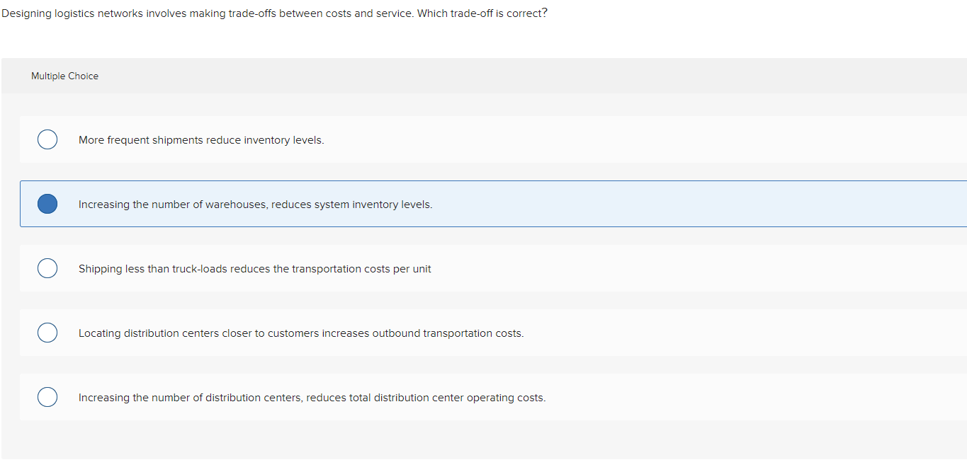 Solved esigning logistics networks involves making | Chegg.com