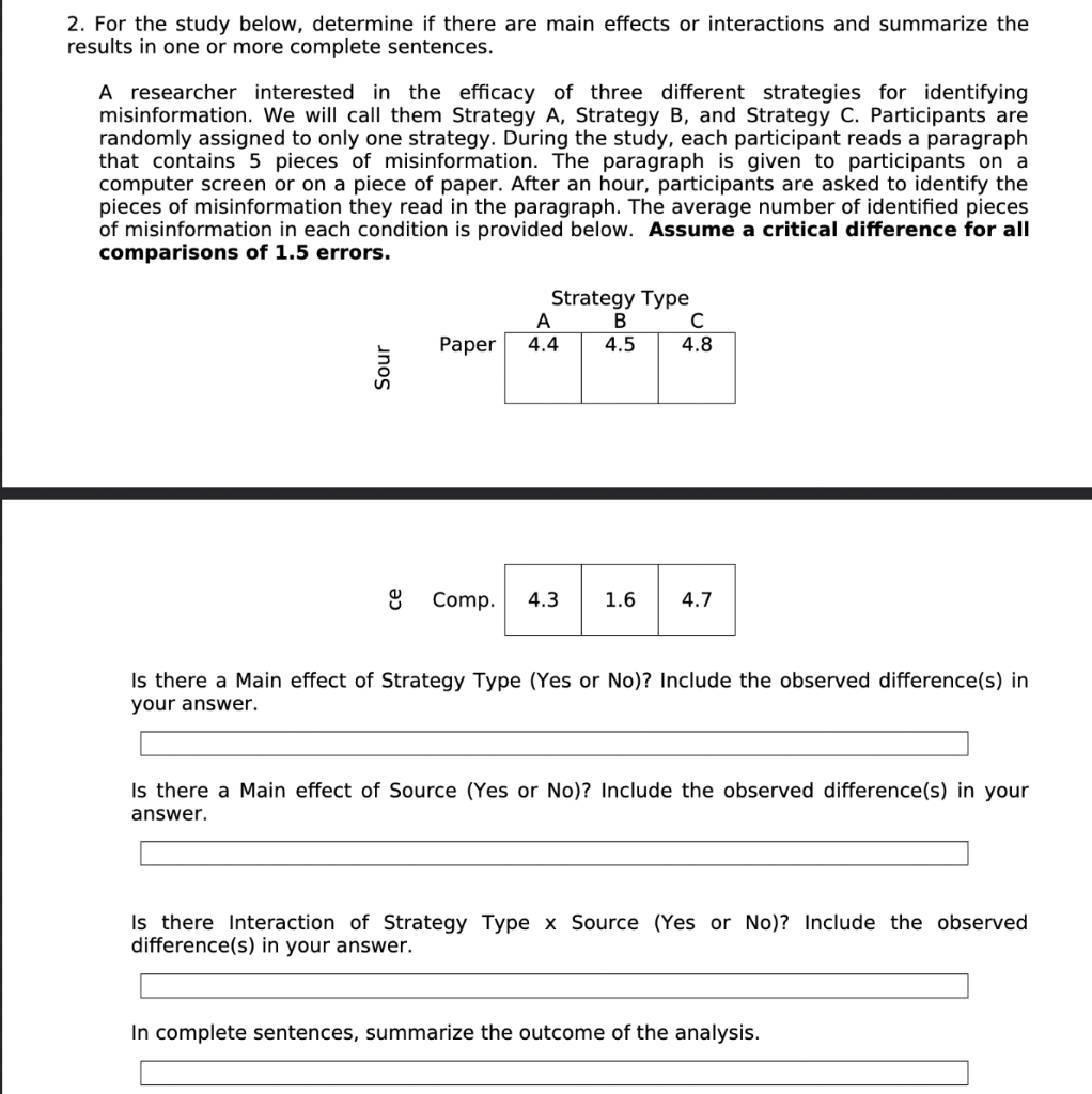 Solved 1. For the first two problems, read the research | Chegg.com