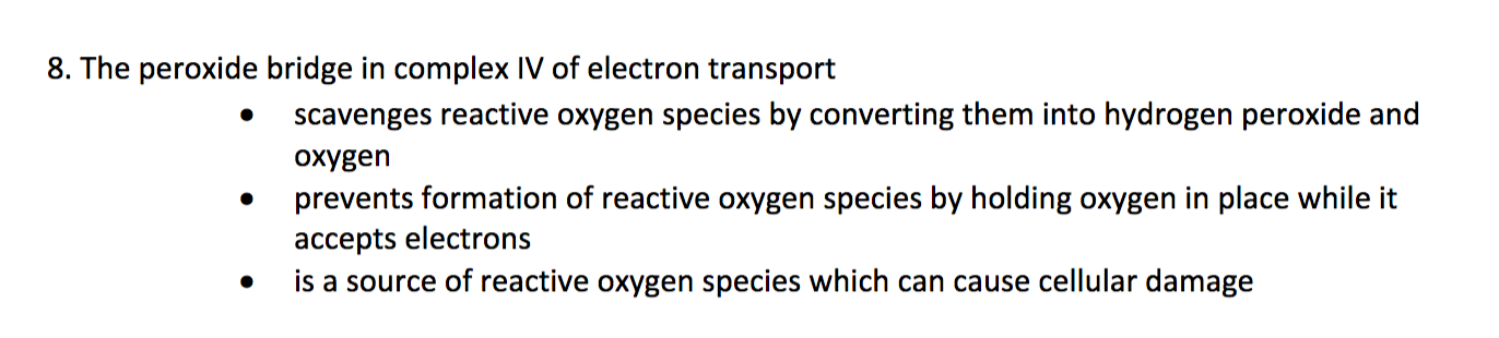 Solved 8. The peroxide bridge in complex IV of electron | Chegg.com