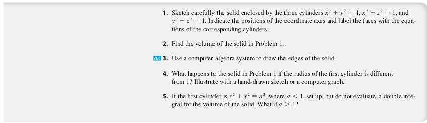 DISCOVERY PROJECT THE INTERSECTION OF THREE CYLINDERS | Chegg.com