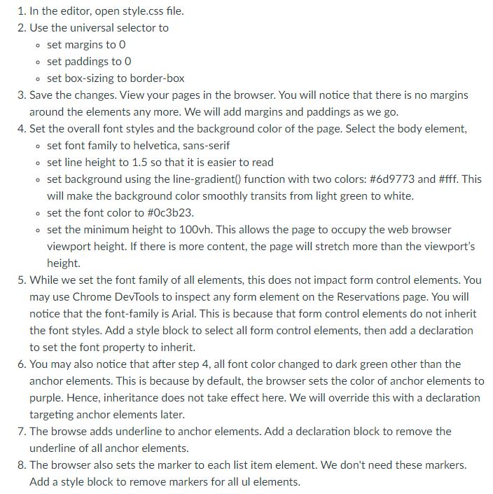 Solved V∗ CSS Reset and General Styles*/ /*Header Area | Chegg.com