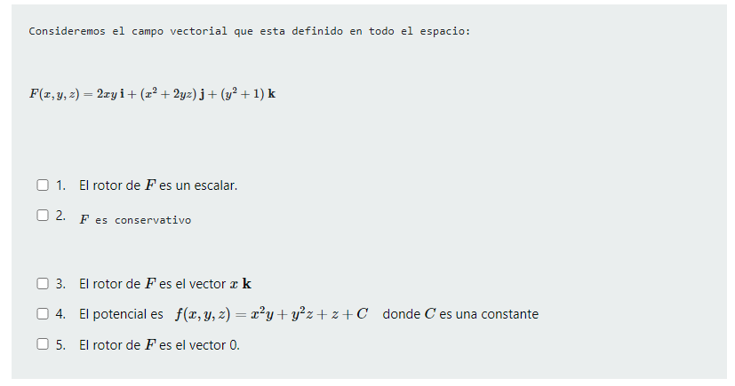 Solved Consideremos el campo vectorial que esta definido en | Chegg.com
