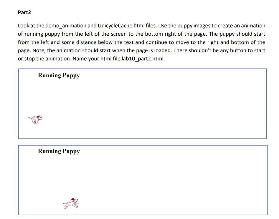 Solved Create a page (named as lab10_part1.html) that has a | Chegg.com