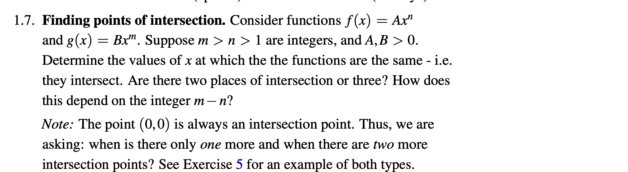 Solved 7. Finding points of intersection. Consider functions | Chegg.com
