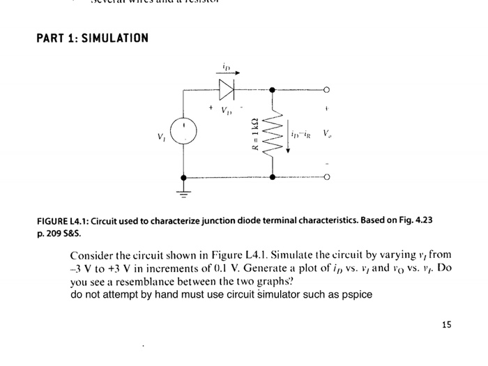 Solved PART 1: SIMULATION FIGURE L4.1: Circuit used to | Chegg.com