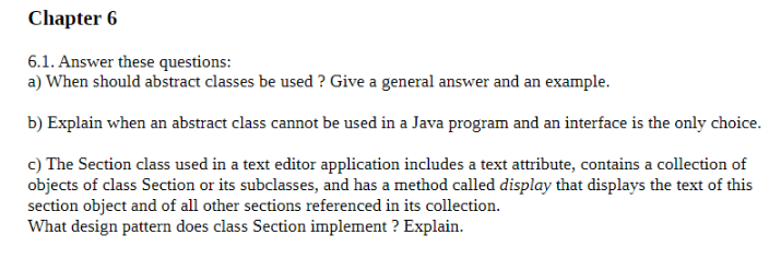 Solved 6.1. Answer these questions: a) When should abstract | Chegg.com