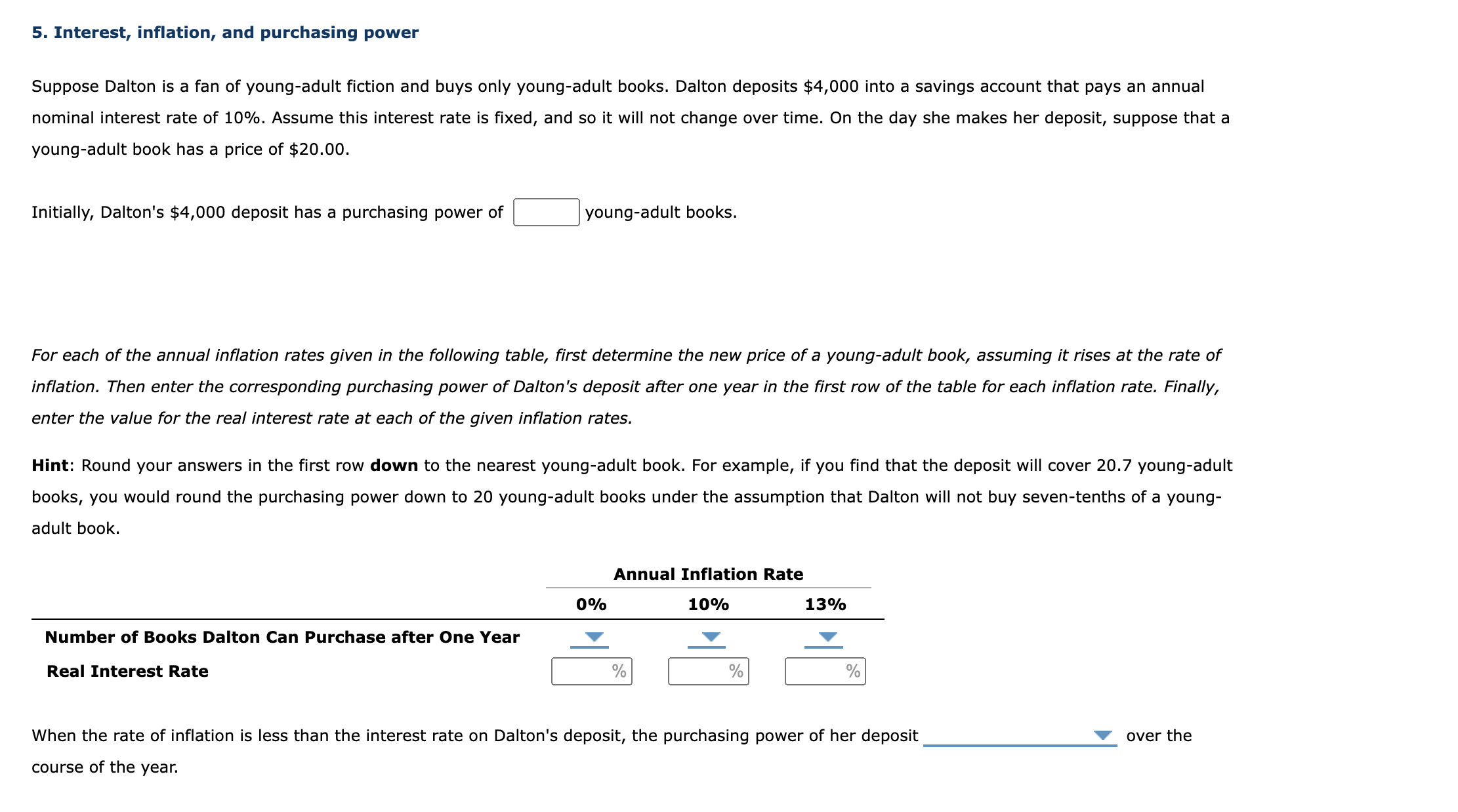Solved 5. Interest, inflation, and purchasing power Suppose | Chegg.com