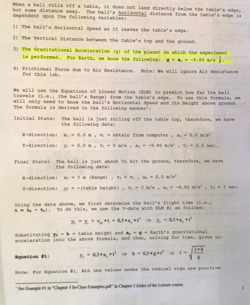 Solved When a ball rolls off a table, it does not land | Chegg.com