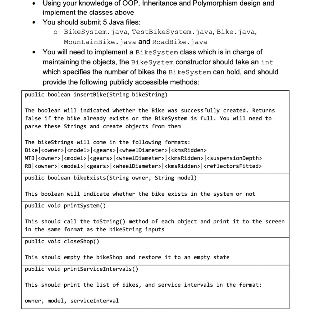 Solved . Using your knowledge of OOP, Inheritance and | Chegg.com