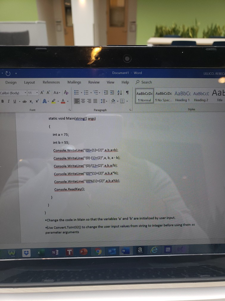 Solved Document1 - Word LILLICO, REBEC Search Design Layout | Chegg.com