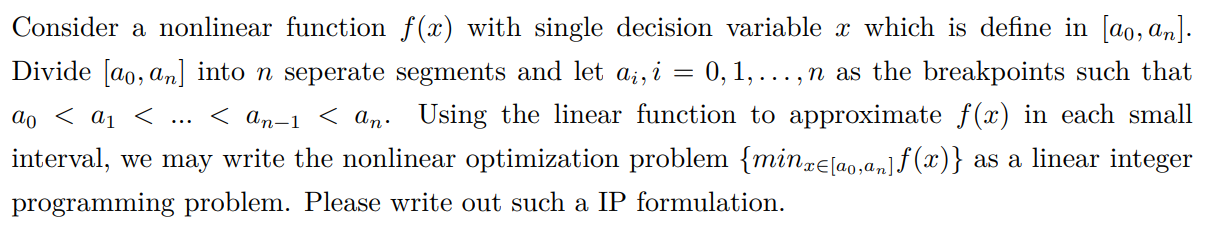 Solved Consider a nonlinear function f(x) with single | Chegg.com