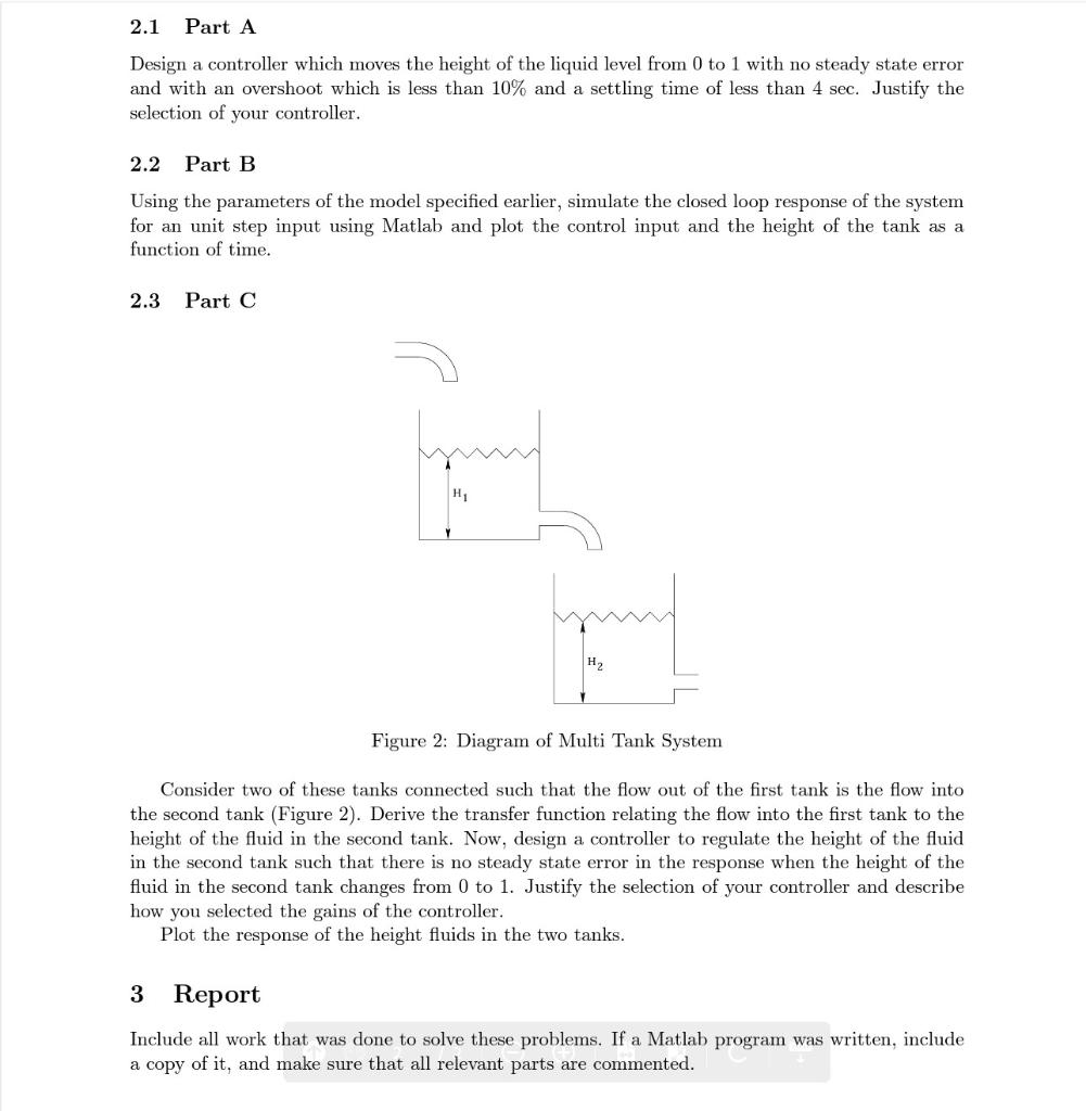 1 Liquid Level System Figure 1: Diagram of Liquid | Chegg.com
