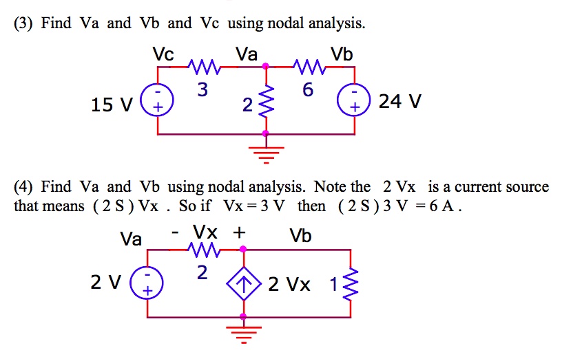 Solved (3) Find Va and Vb and Vc using nodal analysis. Vom | Chegg.com