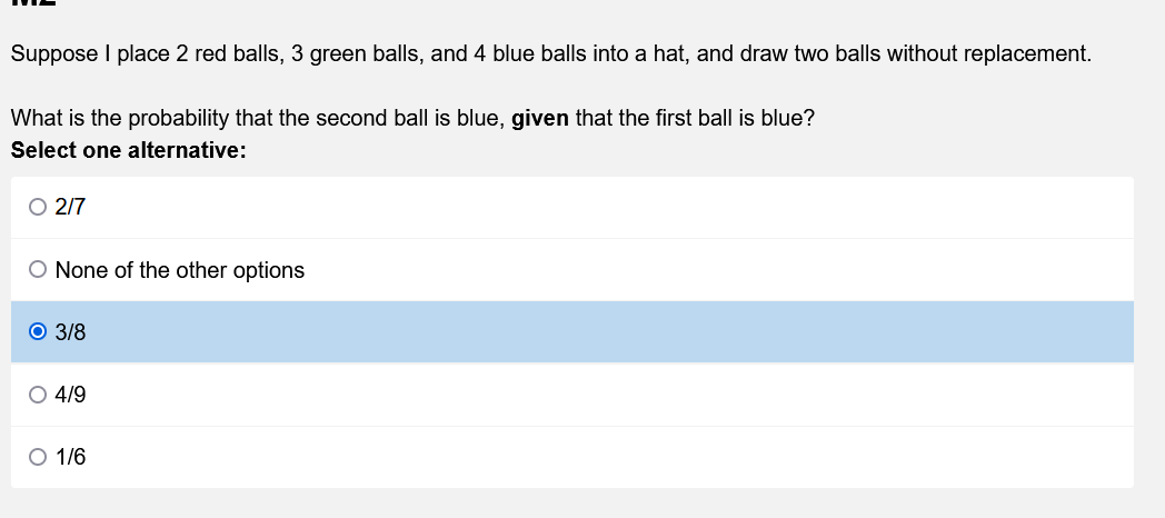 Solved Suppose I place 2 red balls, 3 green balls, and 4 | Chegg.com