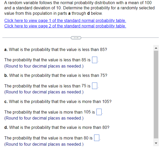 Solved A random variable follows the normal probability | Chegg.com
