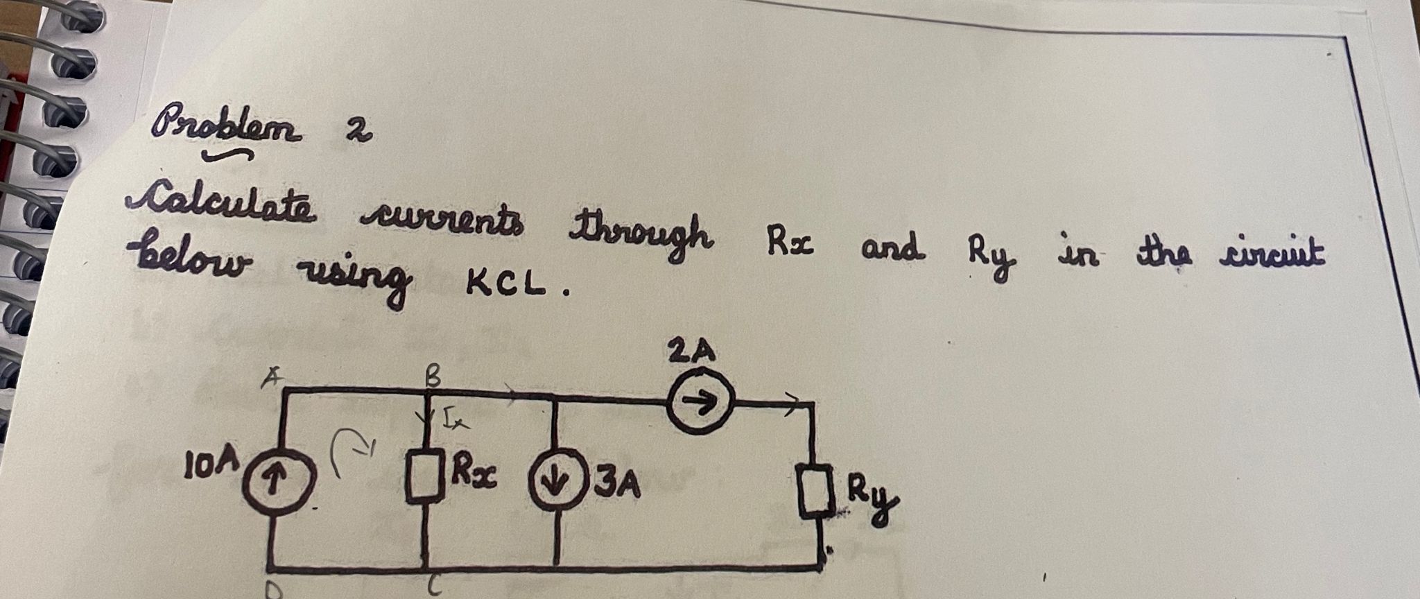 Solved Problem 2Calculate currents through Rx ﻿and Ry ﻿in | Chegg.com