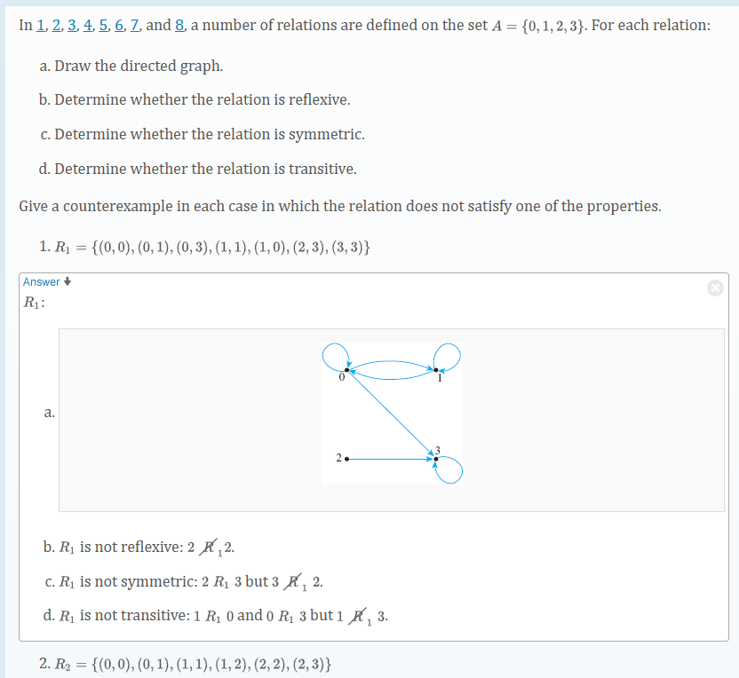 Solved In 1,2,3,4,6,7, and 8, a number of relations are | Chegg.com