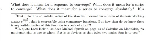 Solved What does it mean for a sequence to converge? What | Chegg.com