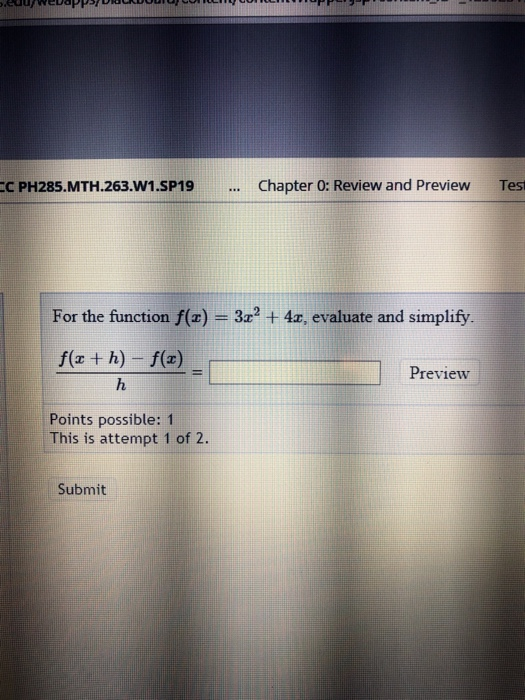 Solved C PH285.MTH.263.W1.SP19... Chapter 0: Review and | Chegg.com