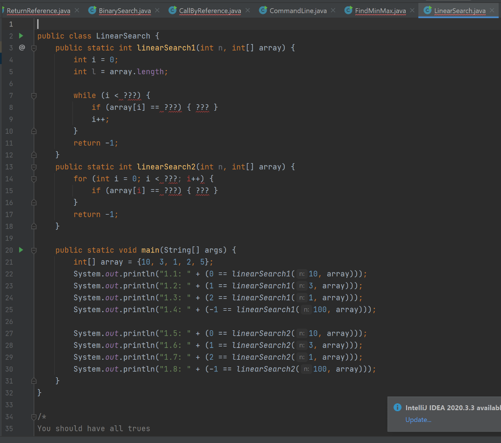 Solved I need help finishing these lines of java code. I was | Chegg.com