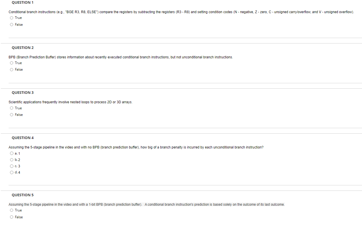 Solved Conditional branch instructions (e.g., "BGE R3, R8, | Chegg.com
