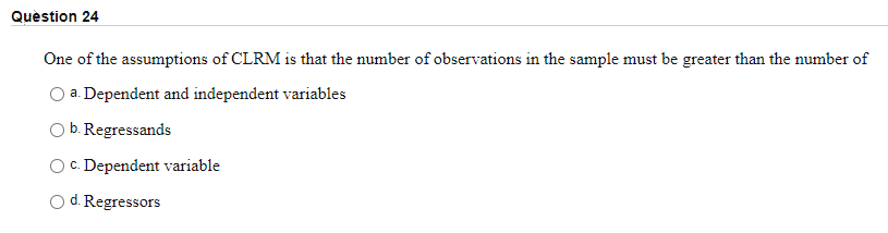Solved Question 23 If for a set of explanatory variables X2 | Chegg.com