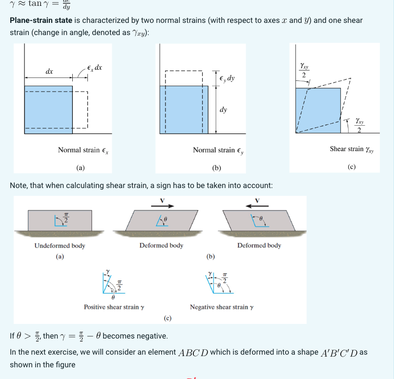 Solved Strain In order to describe the deformation of a body | Chegg.com