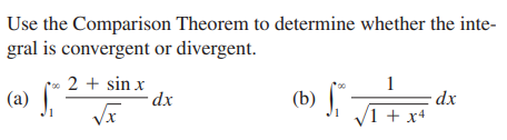 Solved Use the Comparison Theorem to determine whether the | Chegg.com