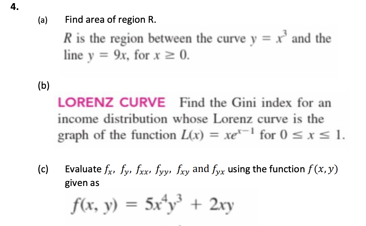 Solved 4. (a) Find area of region R. R is the region between | Chegg.com