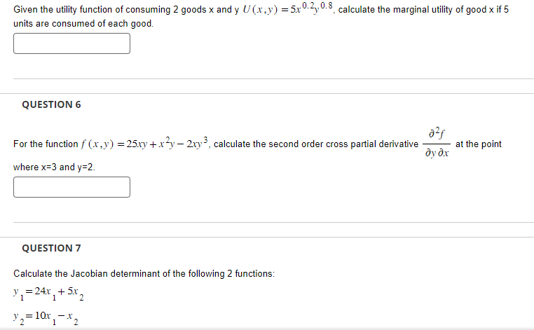Solved Given the utility function of consuming 2 goods x and | Chegg.com
