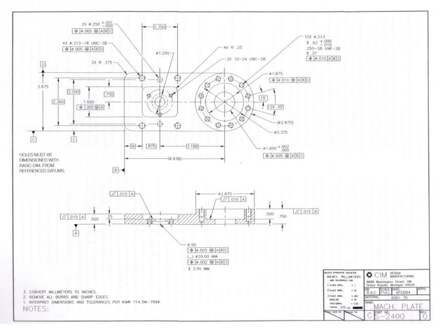 Solved a) What are the overall dimensions of the part. | Chegg.com