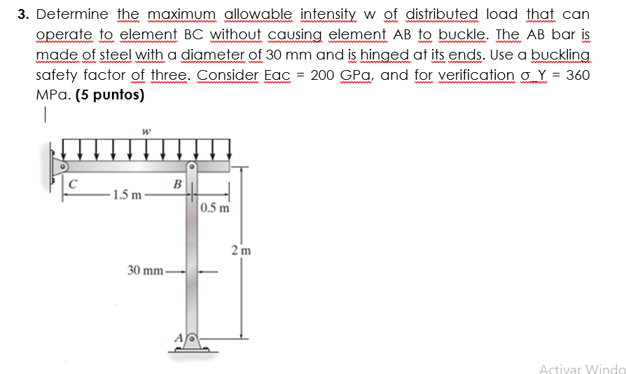 Solved W 3. Determine the maximum allowable intensity w of | Chegg.com