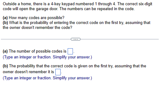 Solved Outside a home, there is a 4-key keypad numbered 1 | Chegg.com