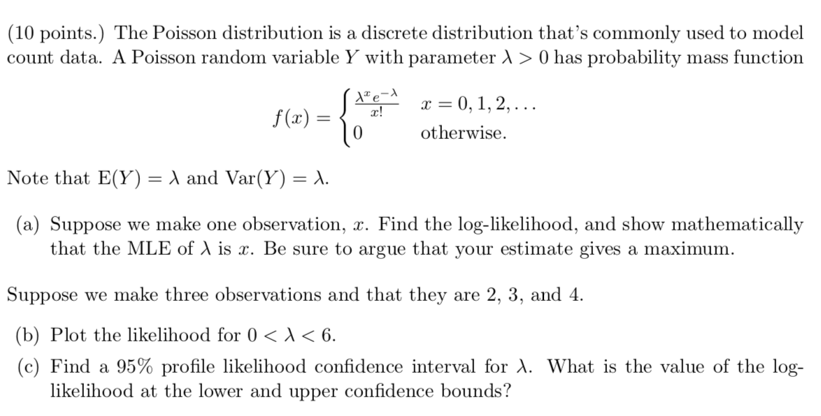 Solved (10 points.) Suppose we have a (continuous) Uniform | Chegg.com