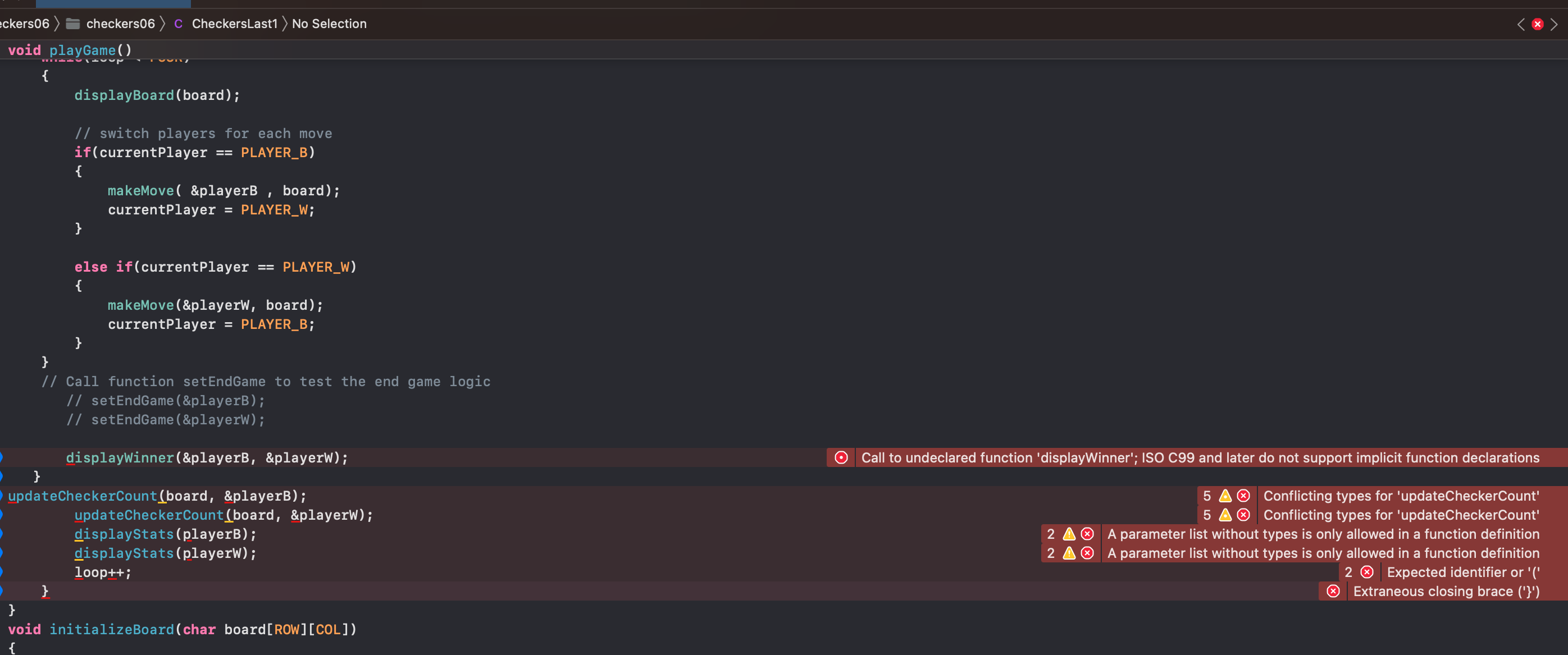 Solved Error With Code Checkersh 1 Create A Header File