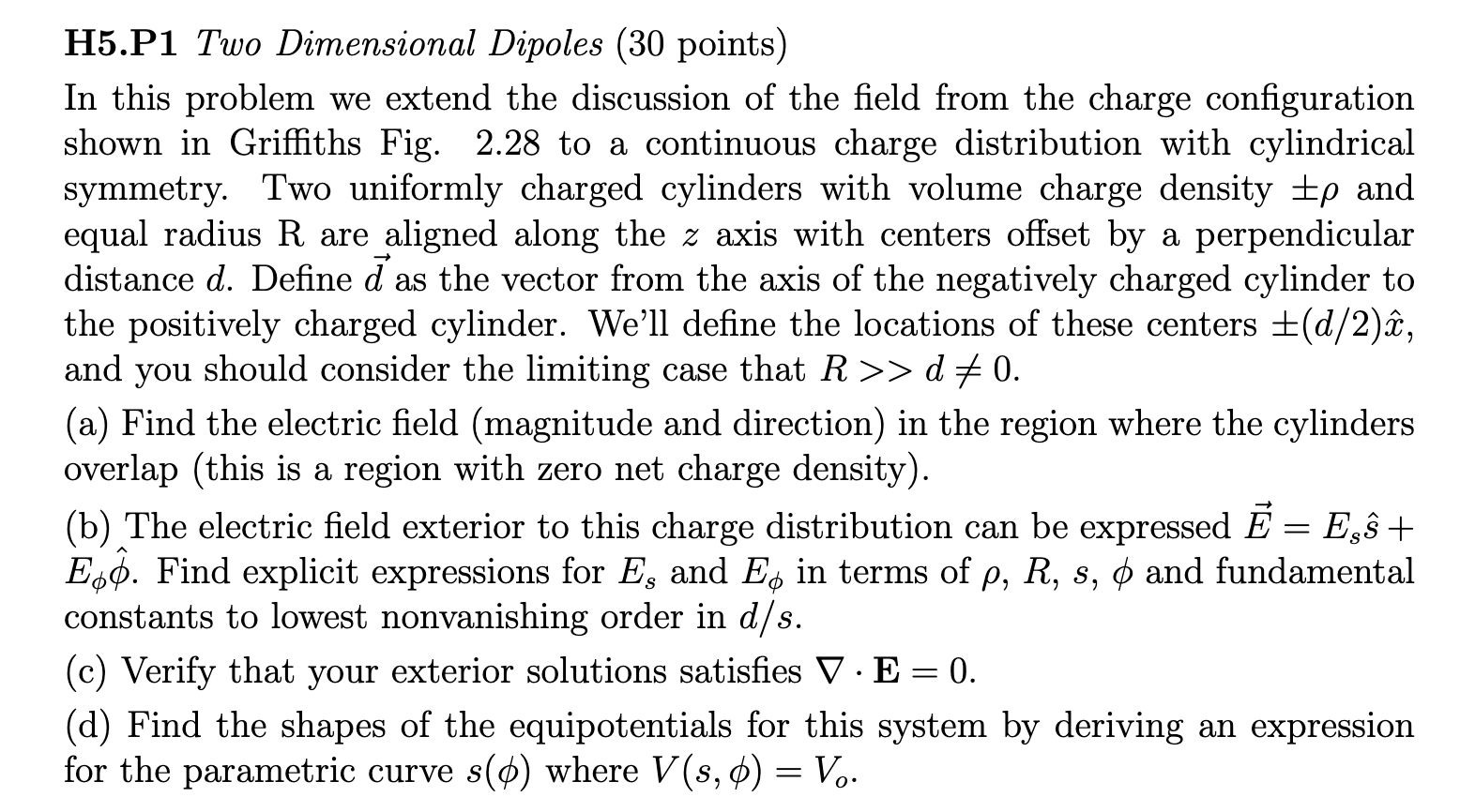 Solved H5.P1 Two Dimensional Dipoles (30 points) In this | Chegg.com