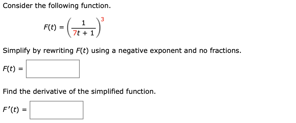 Solved Consider The Following Function F T 4 1 7t 1