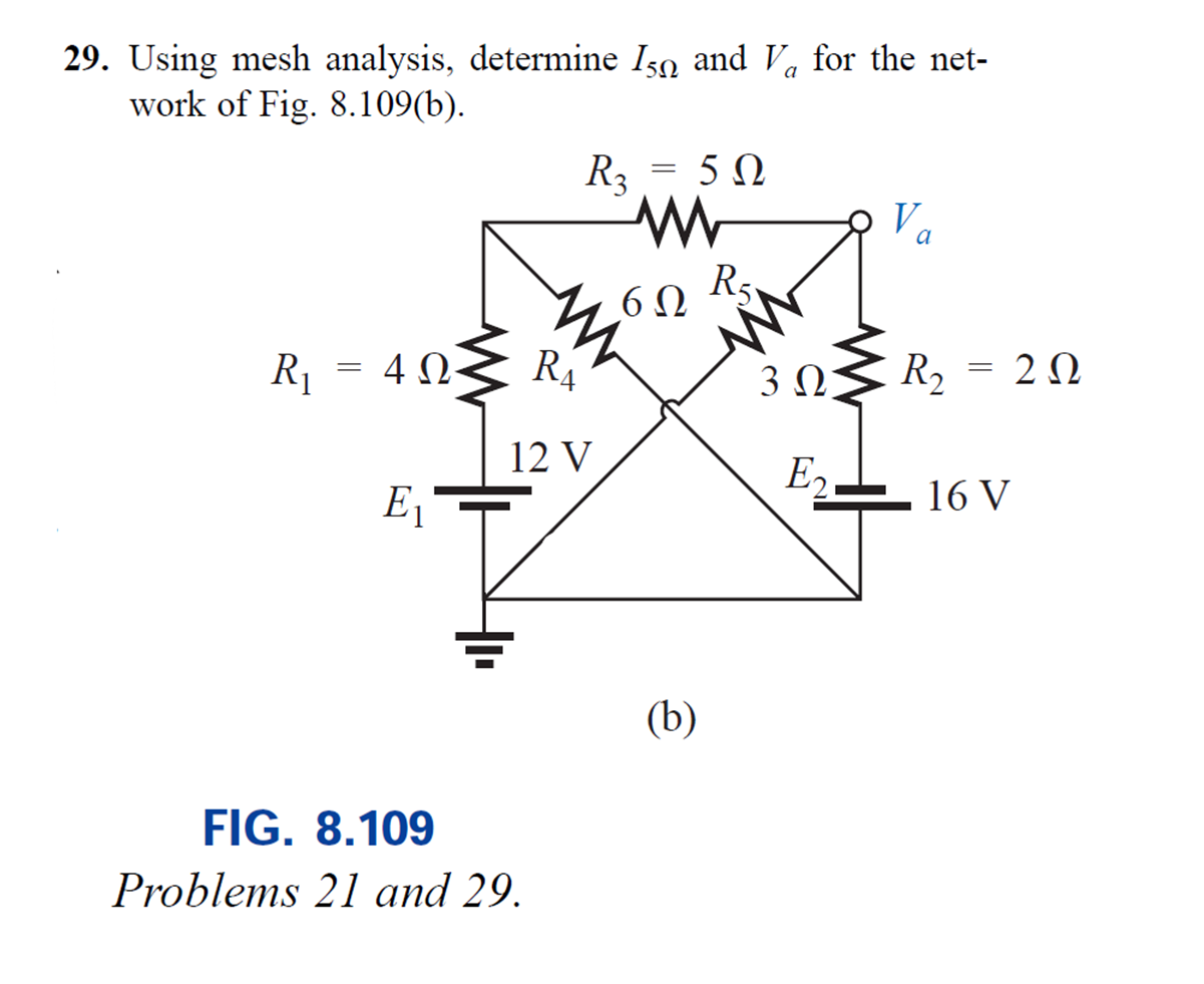 Solved 29 Using Mesh Analysis Determine 15 And V For 9037