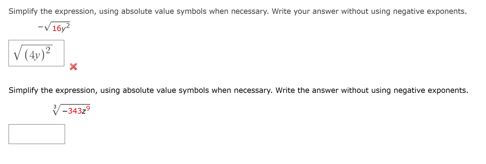 Solved Simplify the expression, using absolute value symbols | Chegg.com