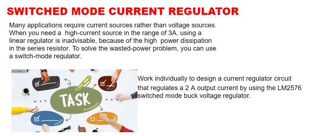 Solved SWITCHED MODE CURRENT REGULATOR Many applications | Chegg.com