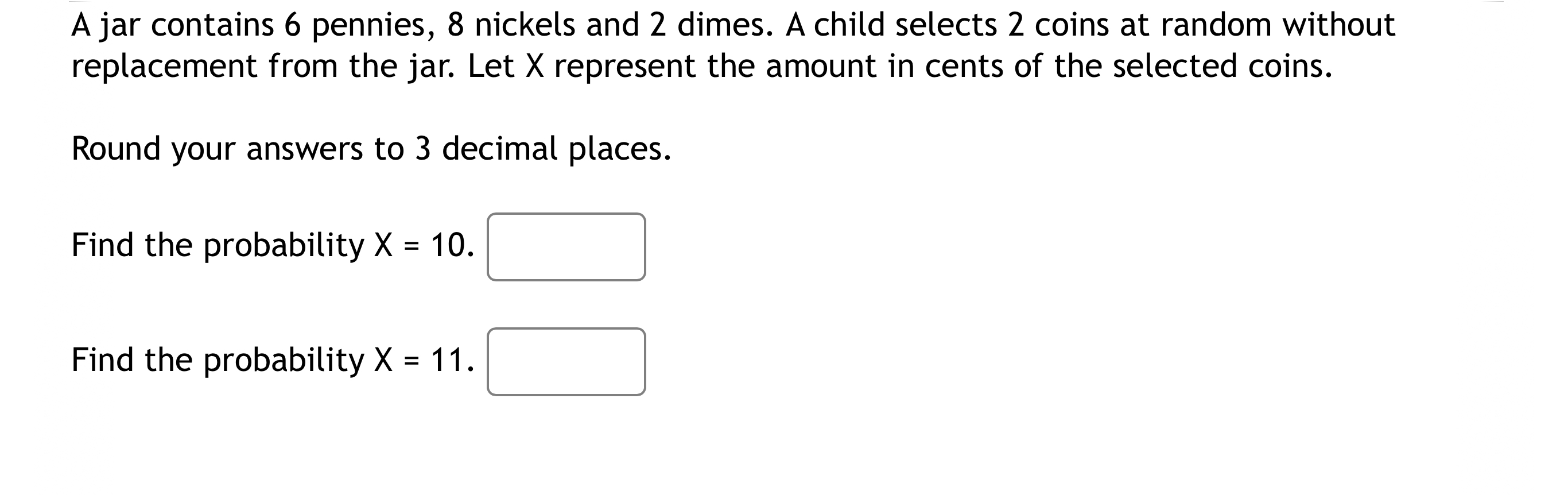 Solved A jar contains 6 ﻿pennies, 8 ﻿nickels and 2 ﻿dimes. A | Chegg.com