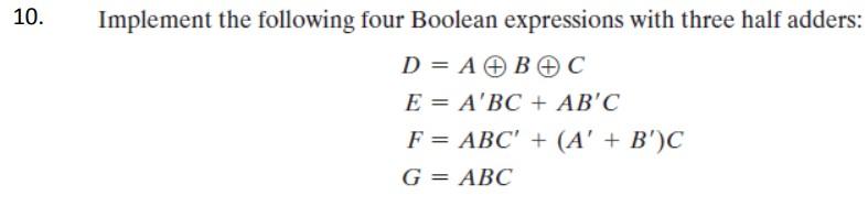 Solved 0. Implement the following four Boolean expressions | Chegg.com