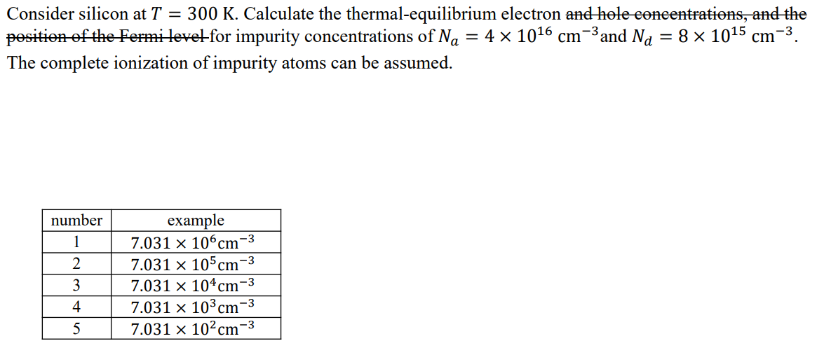 Solved Physical constants Other semiconductor parameters | Chegg.com