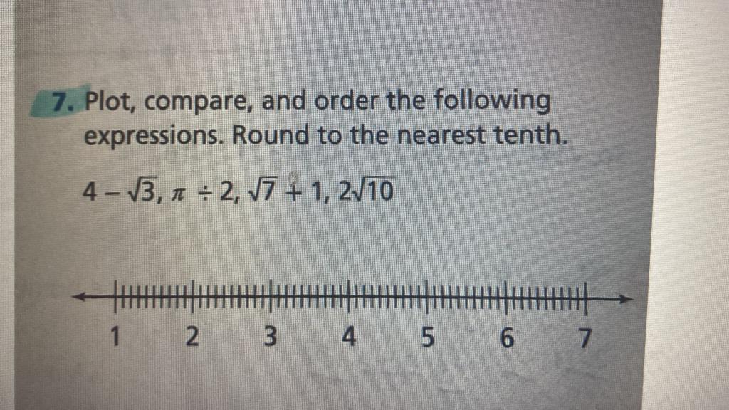 Solved 7. Plot, compare, and order the following | Chegg.com